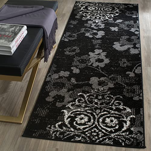 SAFAVIEH Adirondack Collection 6' x 9' Silver / Ivory ADR114B Floral Glam Damask Distressed Non-Shedding Living Room Bedroom Dining Home Office Area Rug