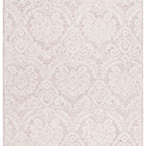 Safavieh Blossom Collection 8' x 10' Pink/Ivory BLM106U Handmade Damask Wool Area Rug