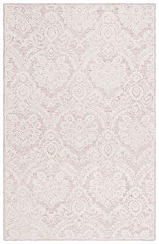 Safavieh Blossom Collection 8' x 10' Pink/Ivory BLM106U Handmade Damask Wool Area Rug