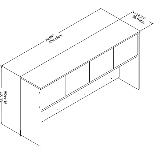 Bush Business Furniture Studio C 72W Desk Hutch, White