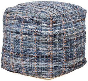 christopher knight home harris fabric pouf, denim