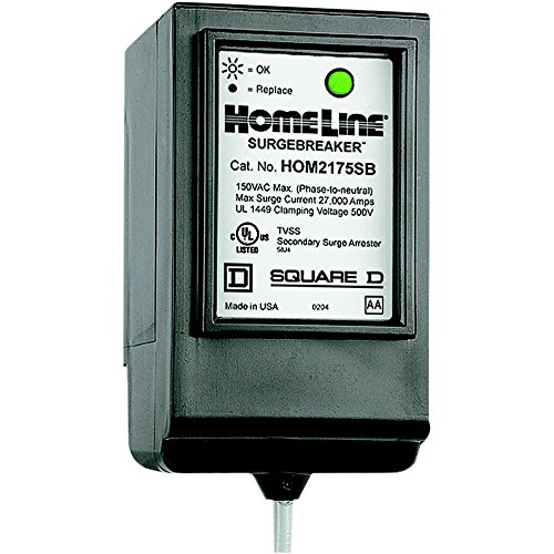 Square D by Schneider Electric HOM2175SB Homeline SurgeBreaker Surge Protective Device Takes 2 Load Center Spaces (Pack of 1)