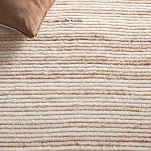 Safavieh Casablanca Collection 3' x 5' Beige/Ivory CSB793B Handmade Stripe Wool 0.8-inch Thick Area Rug