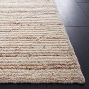 Safavieh Casablanca Collection 3' x 5' Beige/Ivory CSB793B Handmade Stripe Wool 0.8-inch Thick Area Rug