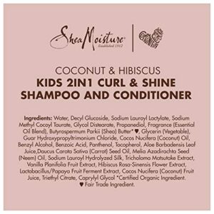 SheaMoisture 2-in-1 Shampoo and Conditioner for Kids Coconut and Hibiscus Coconut Oil for Hair and Dry Curls 8 oz