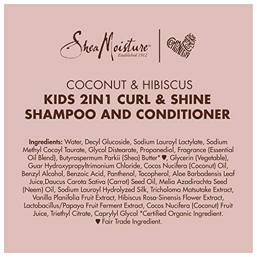 SheaMoisture 2-in-1 Shampoo and Conditioner for Kids Coconut and Hibiscus Coconut Oil for Hair and Dry Curls 8 oz