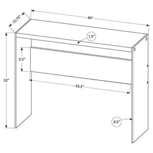 Monarch specialties , Console Sofa Table, Tempered Glass, Glossy White, 44"L