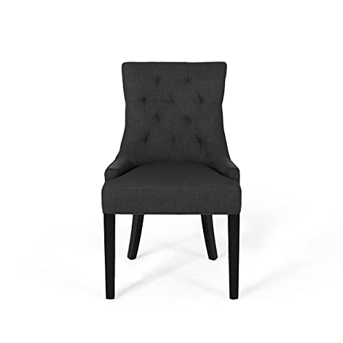 Christopher Knight Home Cheney Dining Chair,Textile, Gray + Dark Brown