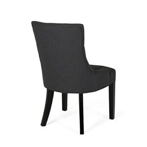 Christopher Knight Home Cheney Dining Chair,Textile, Gray + Dark Brown