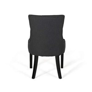 Christopher Knight Home Cheney Dining Chair,Textile, Gray + Dark Brown