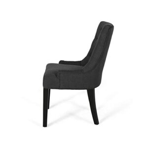 Christopher Knight Home Cheney Dining Chair,Textile, Gray + Dark Brown