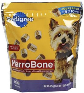 pedigree marrobone real beef flavor mini snacks for dogs 15 oz.