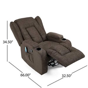 Christopher Knight Home Lavonia Massage Recliner, Brown + Black