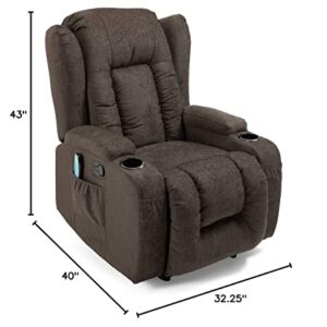 Christopher Knight Home Lavonia Massage Recliner, Brown + Black