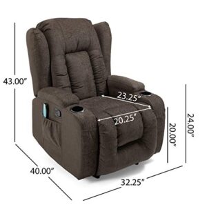 Christopher Knight Home Lavonia Massage Recliner, Brown + Black