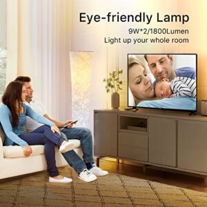 chiphy Floor Lamp, 64" Tall Lamp with Remote Control, Dimmable 10 Levels Color Temperature 12W/2 LED Bulbs (2400 Lumens, 100 Watt Equivalent) and Red Lampshade, Unique for Living Room