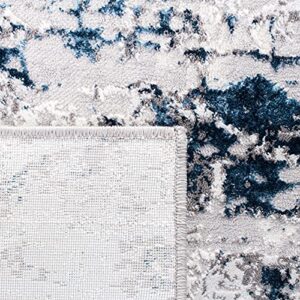 SAFAVIEH Amelia Collection 10' x 14' Grey/Blue ALA232G Modern Abstract Non-Shedding Living Room Dining Bedroom Area Rug