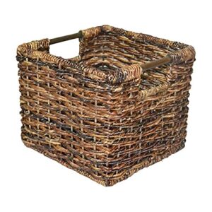 wicker small milk crate dark brown 8″x10″ – threshold