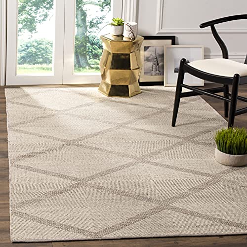 Safavieh Montauk Collection 10' x 14' Grey MTK821A Handmade Cotton Living Room Dining Bedroom Area Rug