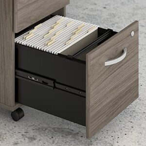 Bush Business Furniture Hybrid 2 Drawer Mobile File Cabinet-Assembled, Modern Hickory