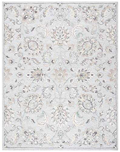 SAFAVIEH Glamour Collection 9' x 12' Light Blue/Ivory GLM624L Handmade Premium Wool Area Rug