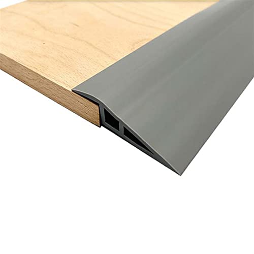 3.2FT Floor Transition Strip Self Adhesive PVC Carpet & Floor Edging Trim Strip PVC Threshold Transitions Suitable for Threshold Height Less Than 0.59inches (Color : Grey)