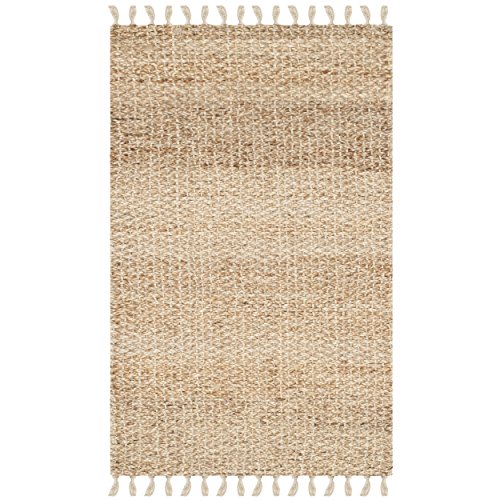 SAFAVIEH Natural Fiber Collection 2' x 3' Natural NF733A Handmade Farmhouse Fringe Premium Jute Accent Rug