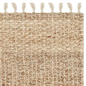 SAFAVIEH Natural Fiber Collection 2' x 3' Natural NF733A Handmade Farmhouse Fringe Premium Jute Accent Rug