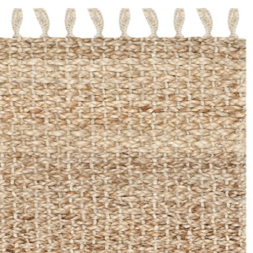 SAFAVIEH Natural Fiber Collection 2' x 3' Natural NF733A Handmade Farmhouse Fringe Premium Jute Accent Rug