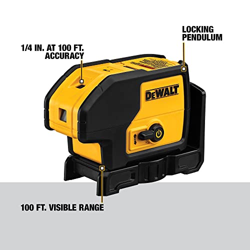 DEWALT Line Laser, Self-Leveling, 3-Beam , Red (DW083K) , Yellow