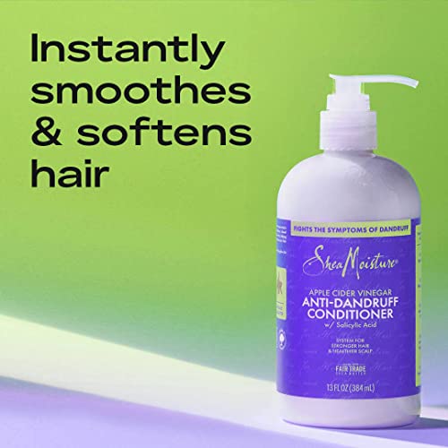 SheaMoisture Hair Care System Anti-Dandruff For Stronger Hair & Healthier Scalp Conditioner Formulated With Apple Cider Vinegar And Fair Trade Shea Butter 13oz