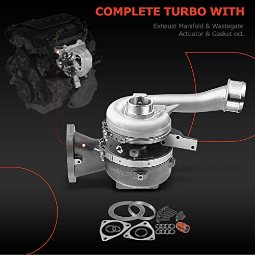 A-Premium 2pcs Complete Turbo Turbocharger Kit, with Gasket, Compatible with Ford F-250/F-350/F-450/F-550 Super Duty, 2008 2009 2010, 6.4L Diesel, High & Low Pressure