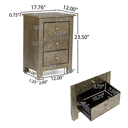 Christopher Knight Home NIGHTSTAND, Silver