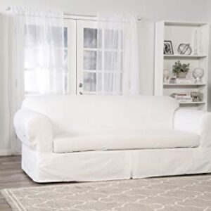 Classic Slipcovers WDEN2PC10WHT Sofa slipcover, 2 Piece, Separate Cushion Cover, Pure White