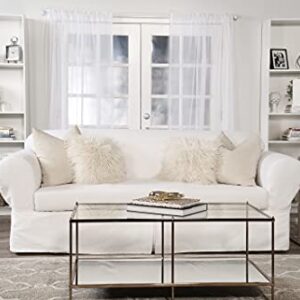 Classic Slipcovers WDEN2PC10WHT Sofa slipcover, 2 Piece, Separate Cushion Cover, Pure White