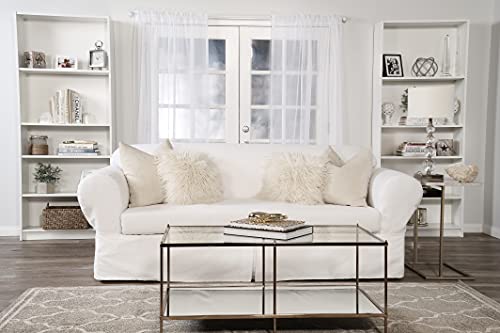 Classic Slipcovers WDEN2PC10WHT Sofa slipcover, 2 Piece, Separate Cushion Cover, Pure White