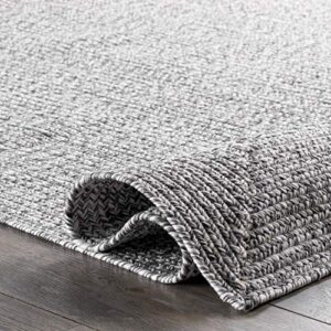 nuLOOM Wynn Braided Indoor/Outdoor Area Rug, 5' x 8', Light Grey/Salt and Pepper