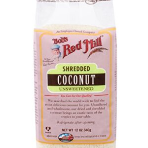 Bob's Red Mill Shredded Coconut (Unsweetened), 12 Ounce (Pack of 4)