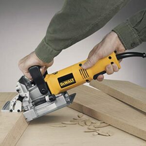 DEWALT Biscuit Joiner, 6.5 Amp, 10,000 RPM, Retractable 45 Degree Notch, For Depth Spots (DW682K),Yellow