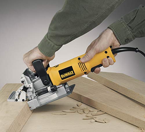 DEWALT Biscuit Joiner, 6.5 Amp, 10,000 RPM, Retractable 45 Degree Notch, For Depth Spots (DW682K),Yellow