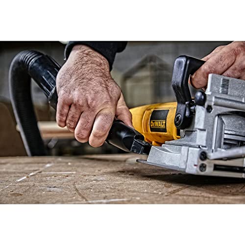 DEWALT Biscuit Joiner, 6.5 Amp, 10,000 RPM, Retractable 45 Degree Notch, For Depth Spots (DW682K),Yellow