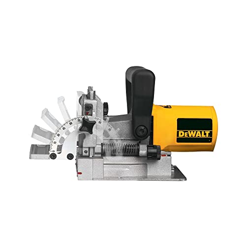 DEWALT Biscuit Joiner, 6.5 Amp, 10,000 RPM, Retractable 45 Degree Notch, For Depth Spots (DW682K),Yellow