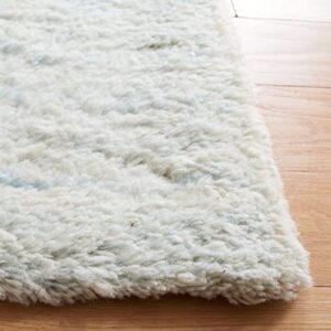 Safavieh Casablanca Shag Collection 6' x 9' Light Blue CSB702M Handmade Wool Area Rug