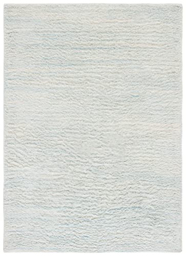 Safavieh Casablanca Shag Collection 6' x 9' Light Blue CSB702M Handmade Wool Area Rug