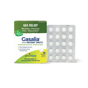 boiron gasalia tablets for relief from gas pressure, abdominal pain, bloating, and discomfort – 60 count