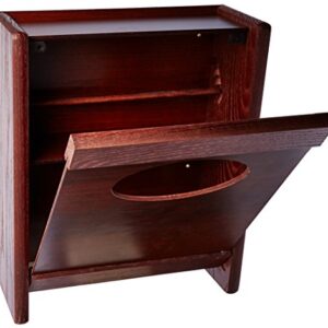 Wooden Mallet Combo Towel Dispenser and Glove/Tissue Holder, Mahogany