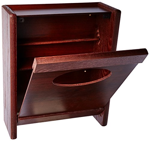 Wooden Mallet Combo Towel Dispenser and Glove/Tissue Holder, Mahogany