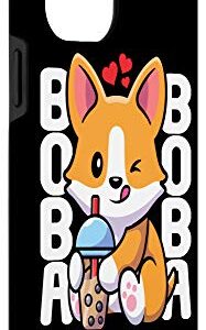 iPhone 12 Pro Max Kawaii Boba Dog Corgi Tea Drink Cute Anime Bubble Tea Heart Case