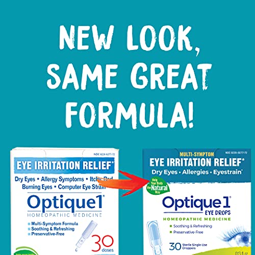 Boiron Optique 1 Eye Drops for Relief from Eye Irritation, Dry Eyes, Allergies, or Eyestrain - 30 Count