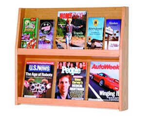 wooden mallet slope 12-pocket literature display, light oak